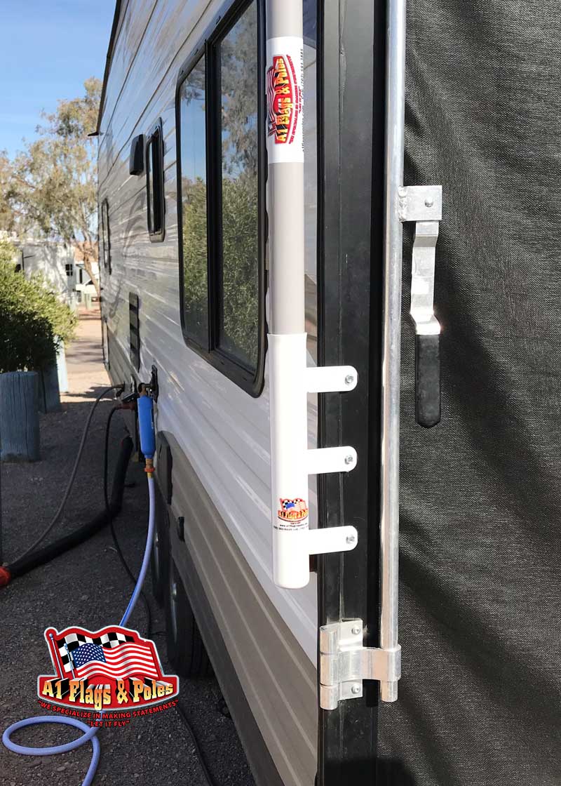 Ramp Flagpole Mount - Toy Haulers, RV's, Trailers, NASCAR, Tailgating ...