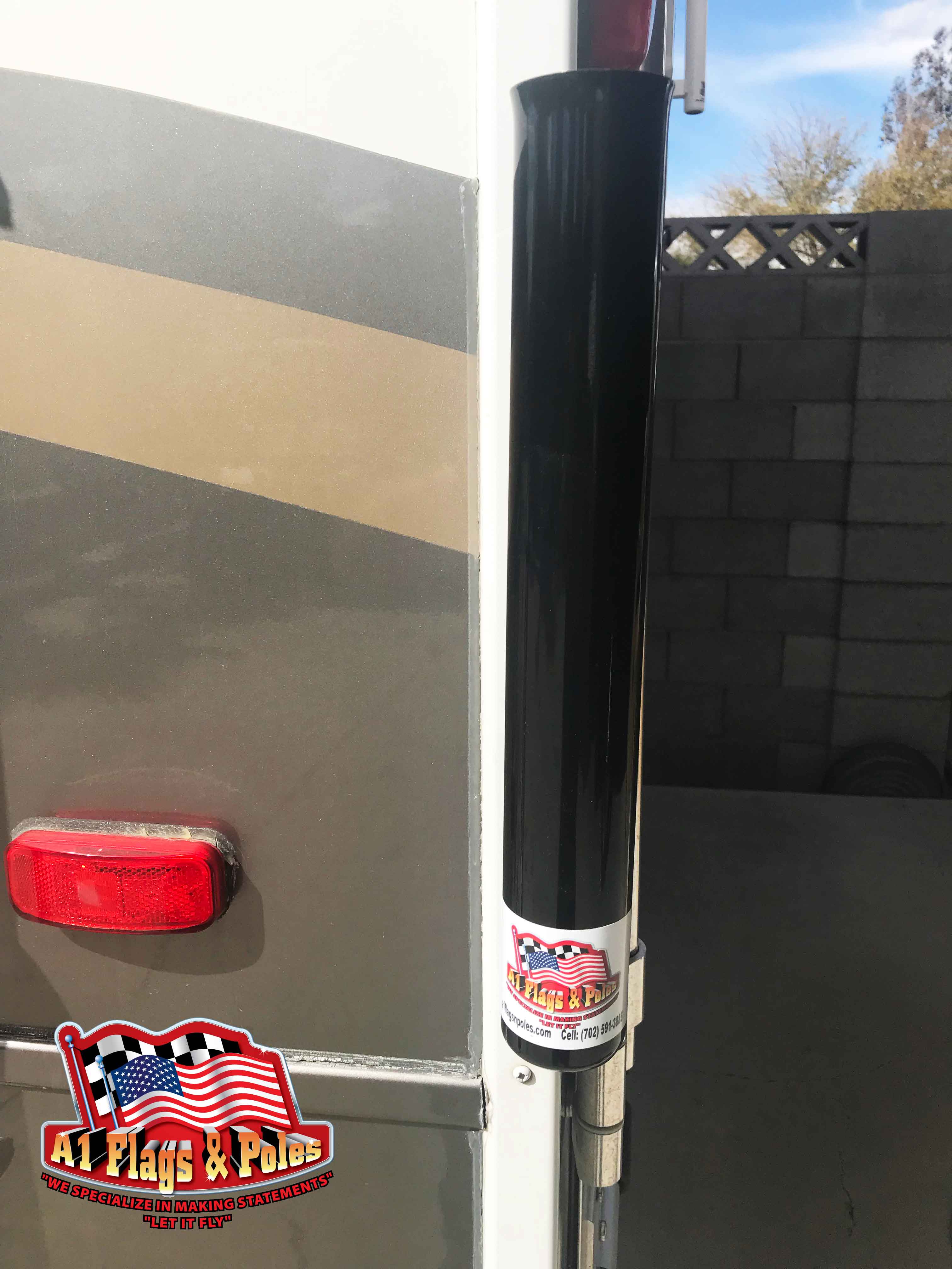 Ramp Flagpole Mount Black Toy Haulers RV's Trailers NASCAR ...