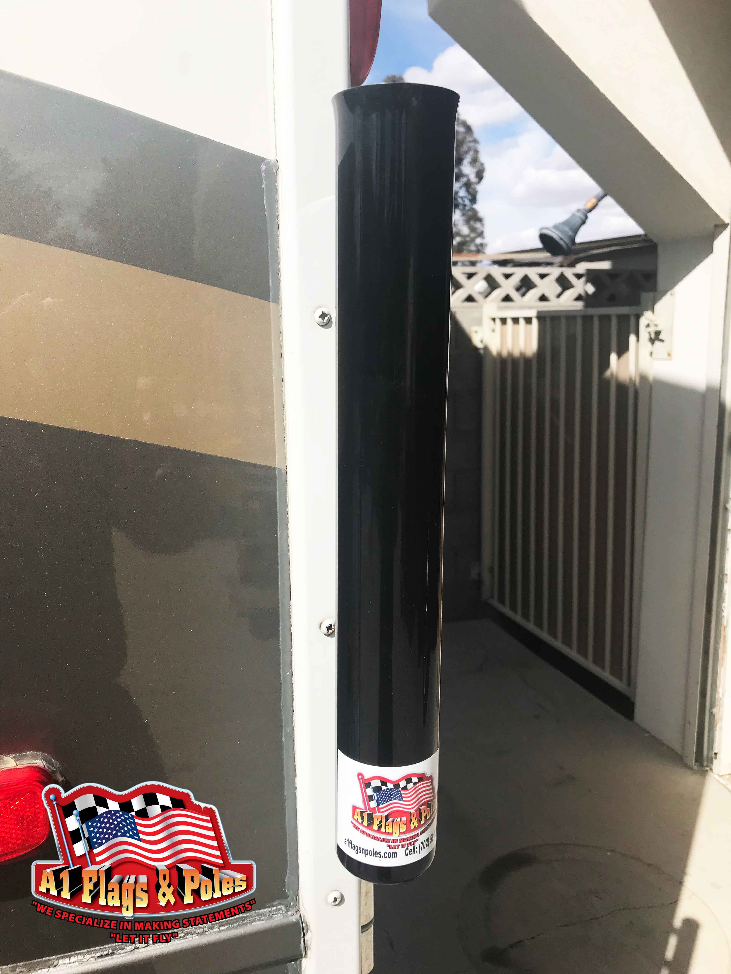 Ramp Flagpole Mount Black Toy Haulers RV's Trailers NASCAR ...